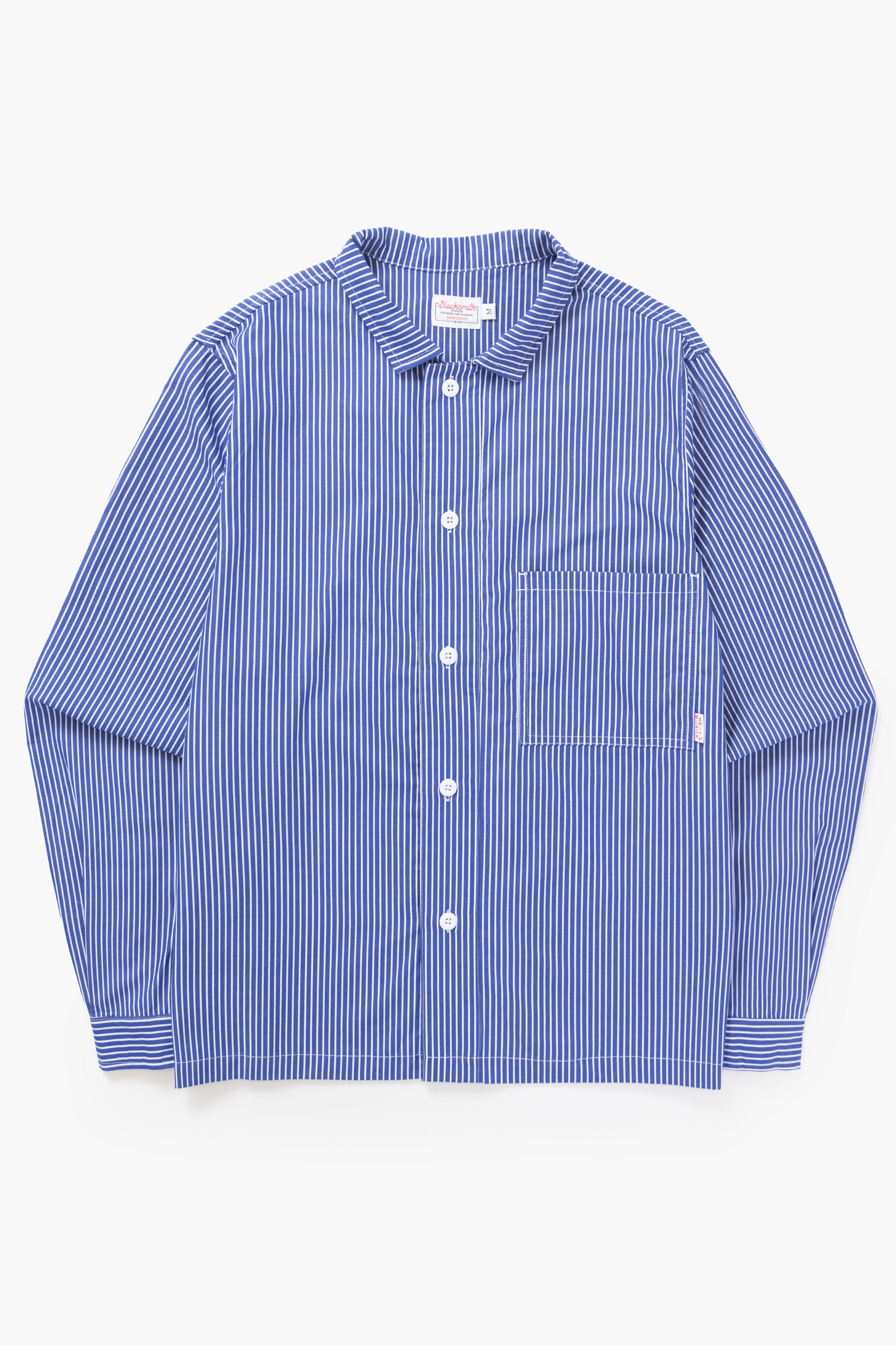 Blacksmith - 'Boxford' Utility Shirt - Thick Blue Stripe – Blacksmith Store