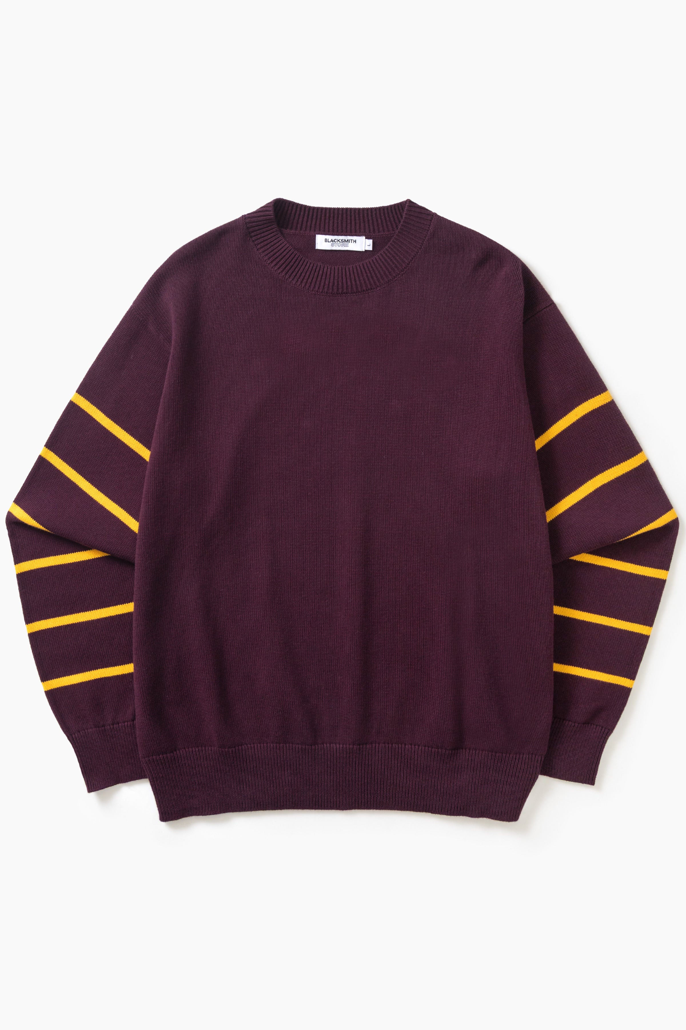 Blacksmith - Banded Sleeve Sweater - Maroon – Blacksmith Store